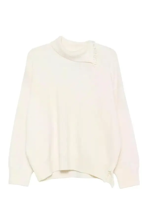 RÓHE Long-sleeve Fringed Sweater - Neutrals