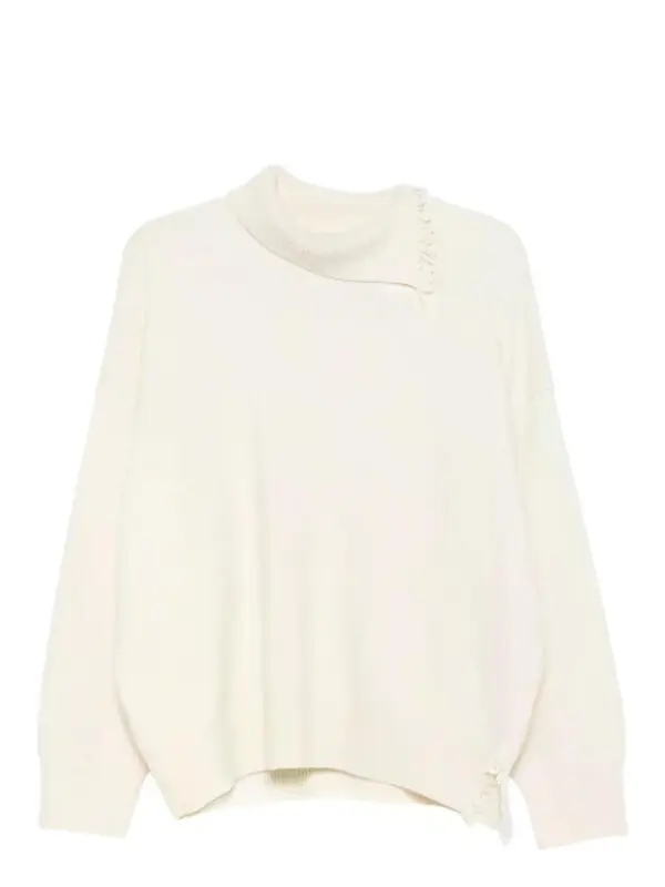 RÓHE Long-sleeve Fringed Sweater - Neutrals