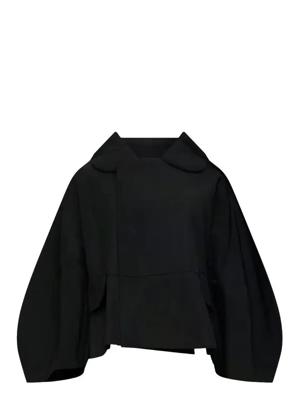 Comme Des Garçons Cropped Balloon-sleeve Wool Jacket - Black