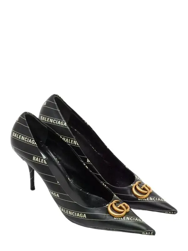 Balenciaga X Gucci Logo-print Heeled Pumps - Black