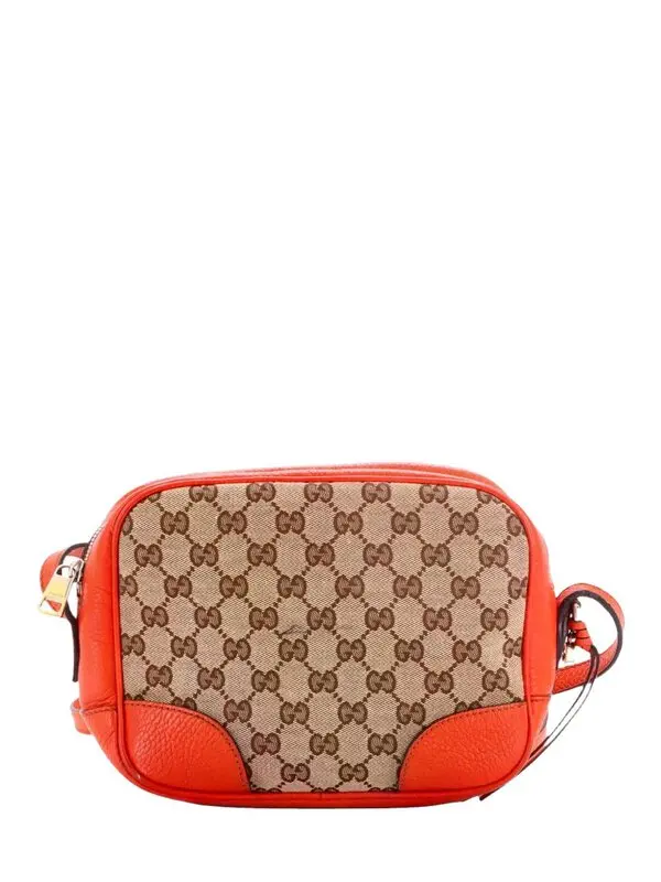 Gucci Bree Disco Gg Canvas With Leather Mini Crossbody Bag - Orange