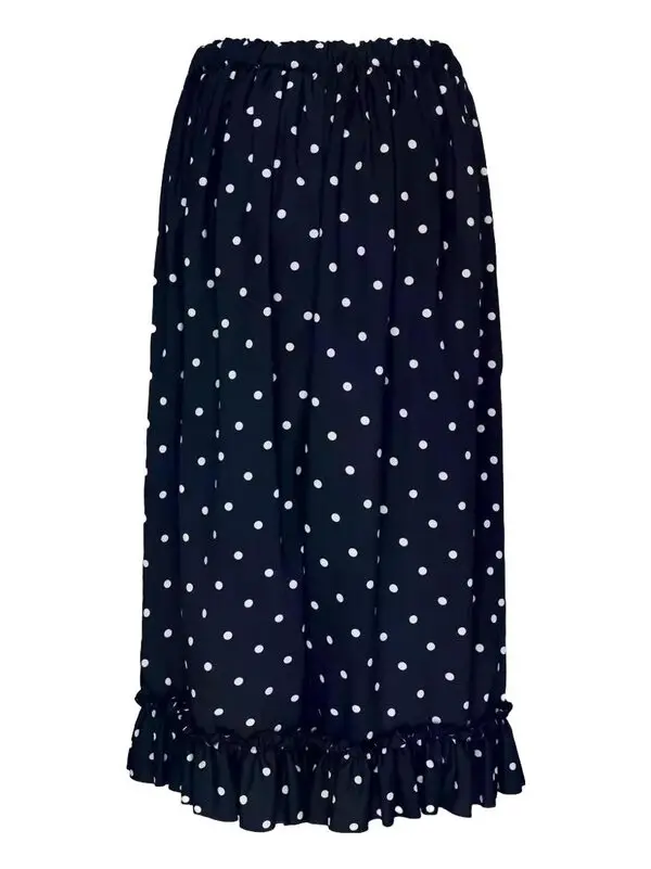 Comme Des Garçons Polka-dot Ruffled Trousers - Blue
