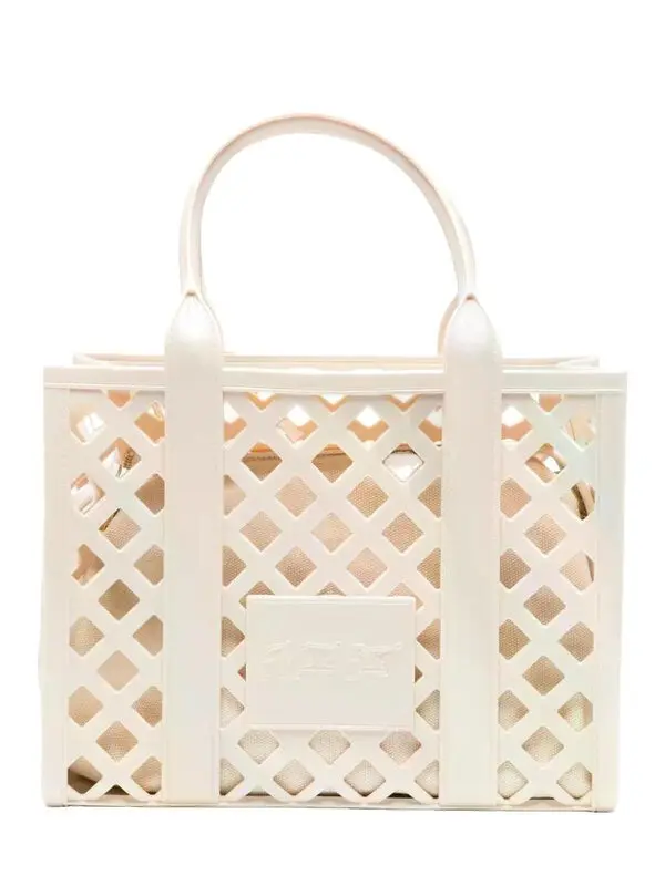 MARC ELLIS Lattice-detail Shoulder Bag - Neutrals