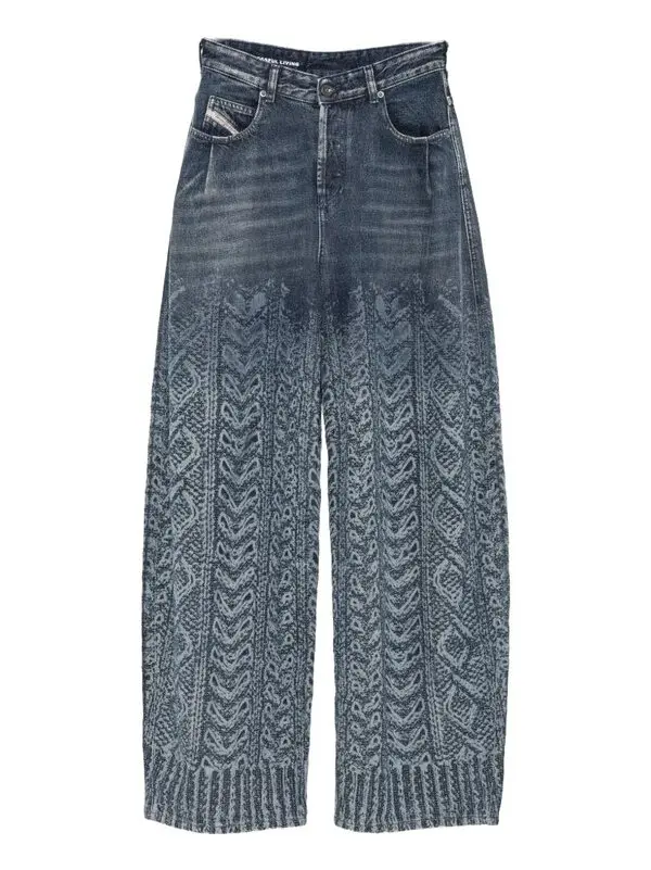 DIESEL® Wide-leg Denim Jeans - Blue