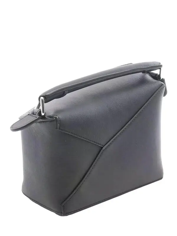 Loewe Mini Calfskin Puzzle Edge Satchel - Black