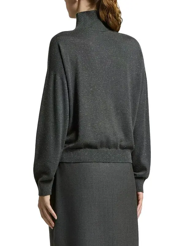Peserico Flecked High-neck Jumper - Grey
