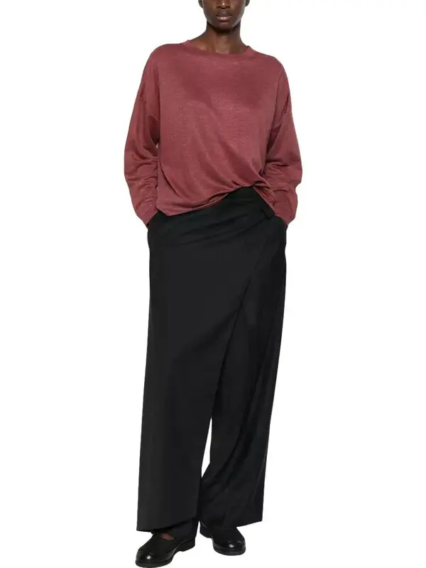 MAISON123 Lisa Contrast-panel Drop-shoulder Top - Red