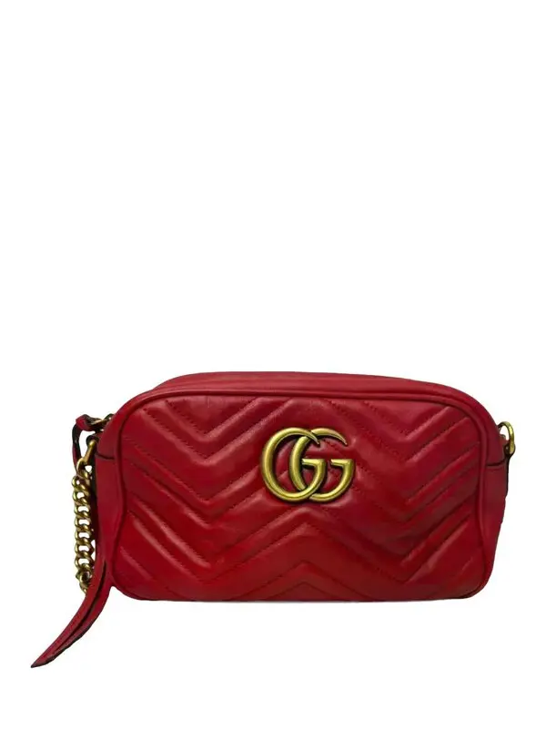 Gucci Marmont Quilted Shoulder Bag - Red