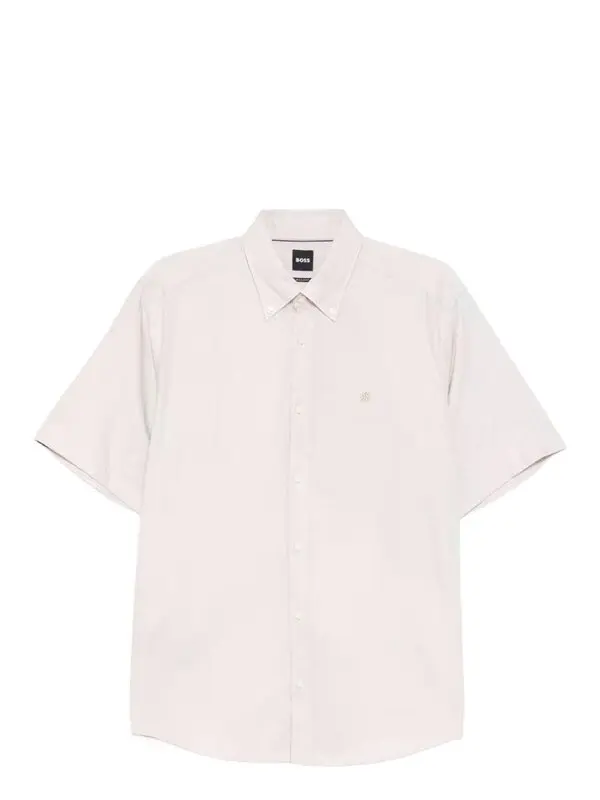 BOSS Logo-embroidered Shirt - Neutrals