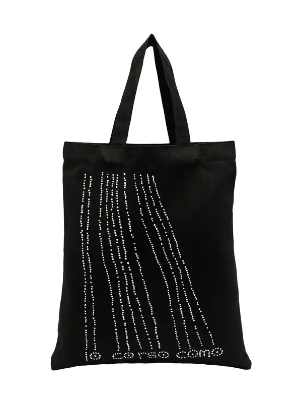 10 CORSO COMO Logo Print Cotton Tote - Black