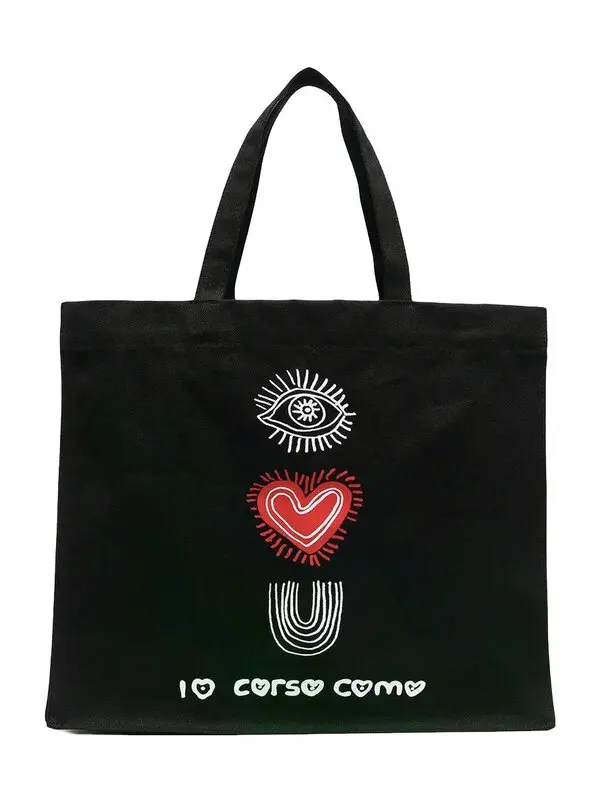 10 CORSO COMO Printed Canvas Tote Bag - Black