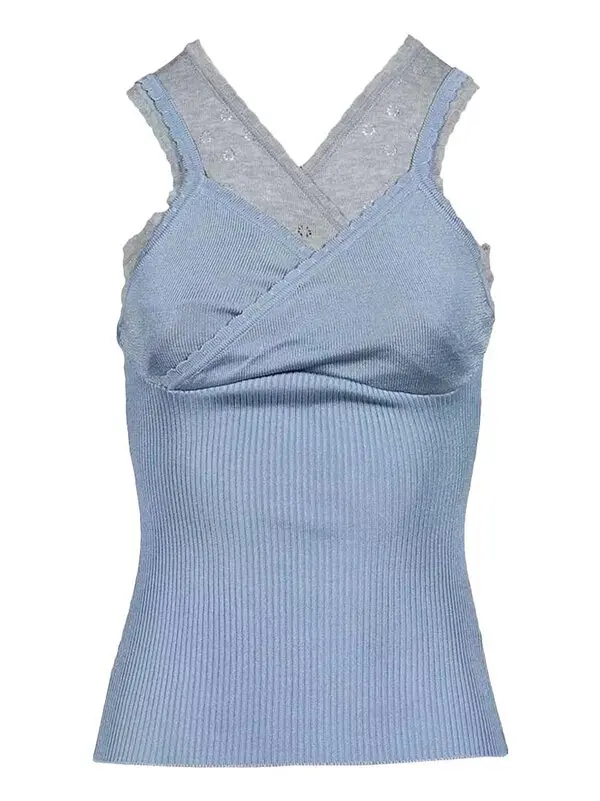 AUGUST BARRON Layered Double Camisole Top - Blue