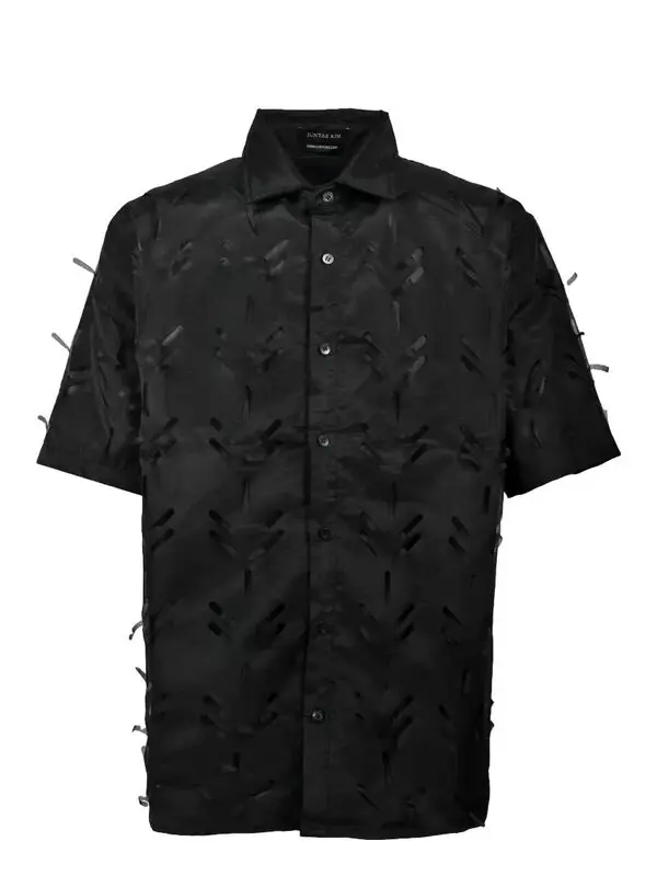 JUNTAE KIM Layered Laser-cut Shirt - Black