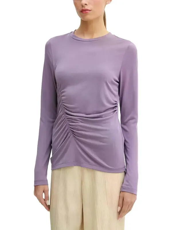Sisley Ruched Long-sleeve T-shirt - Purple