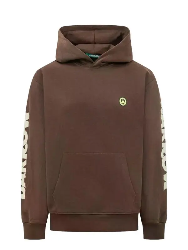BARROW Logo-print Cotton Hoodie - Brown