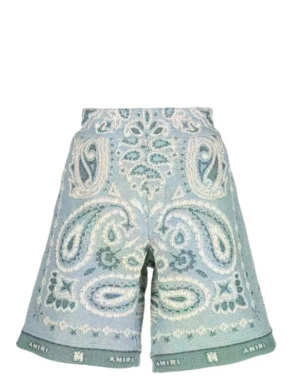 Amiri Paisley-embroidered Shorts - Blue