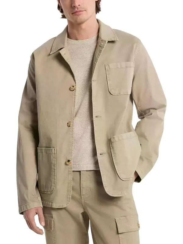 Michael Kors Chore Jacket In Stretch Cotton Twill - Neutrals