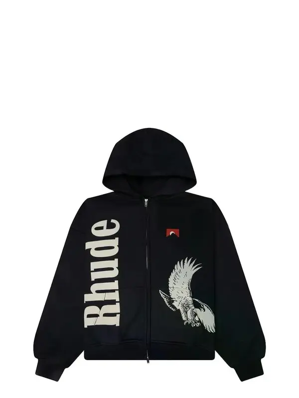 Rhude Eagle Pass Logo-print Hoodie - Black