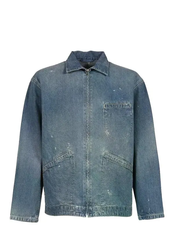 PORTER CLASSIC Breakfast Denim Zip-up Jacket - Blue