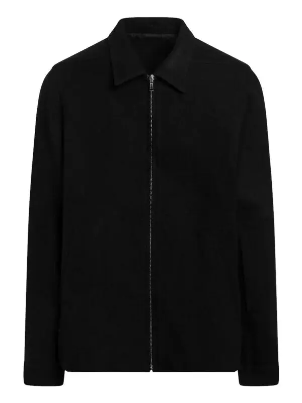 Rick Owens Logo-ribbon Zip-up Jacket - Black