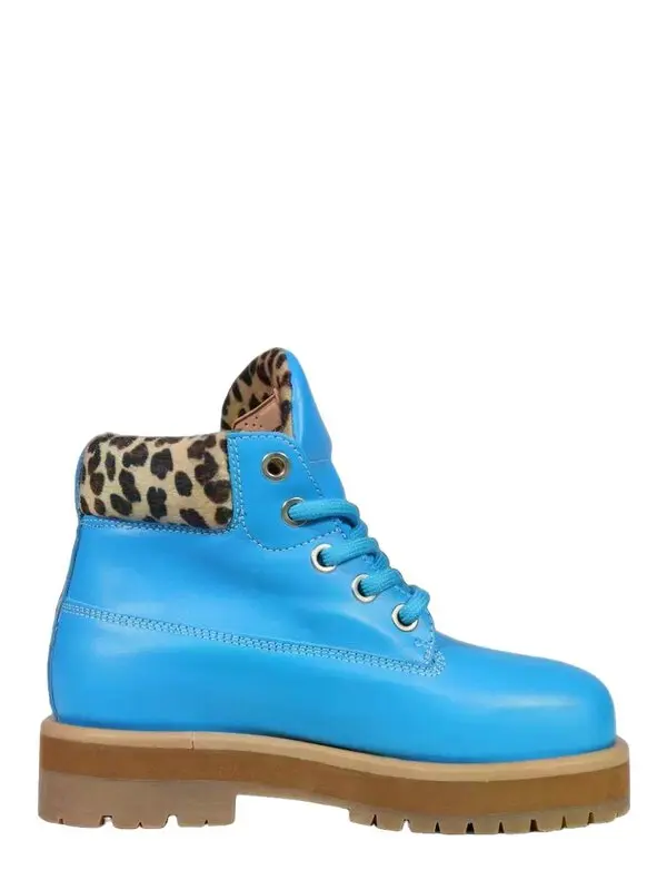 PDF Strada Low Leopard-print Boots - Blue