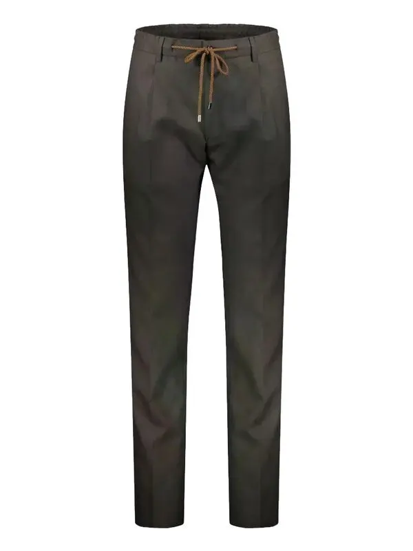 MOORER Straight-leg Wool Trousers - Green