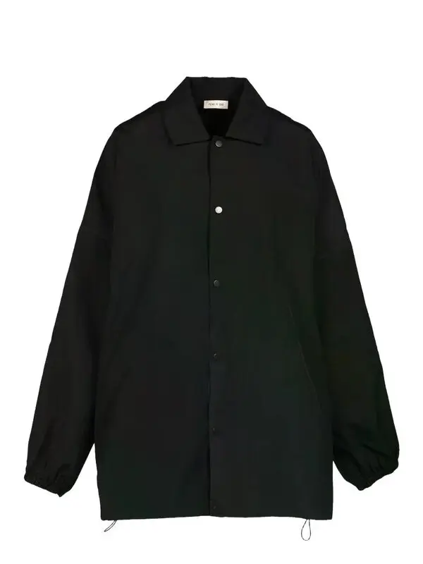Fear Of God Oversized Logo-patch Windbreaker - Black