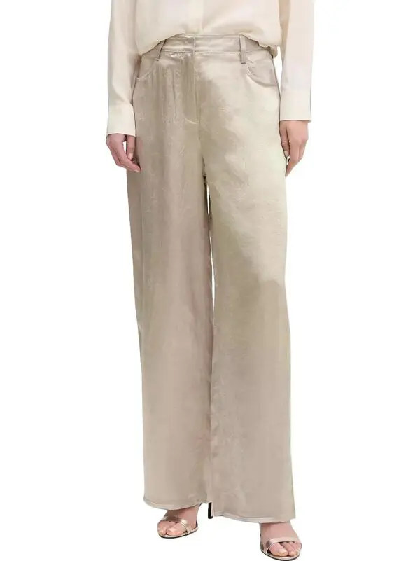 Sisley Crinkled Palazzo Pants - Silver