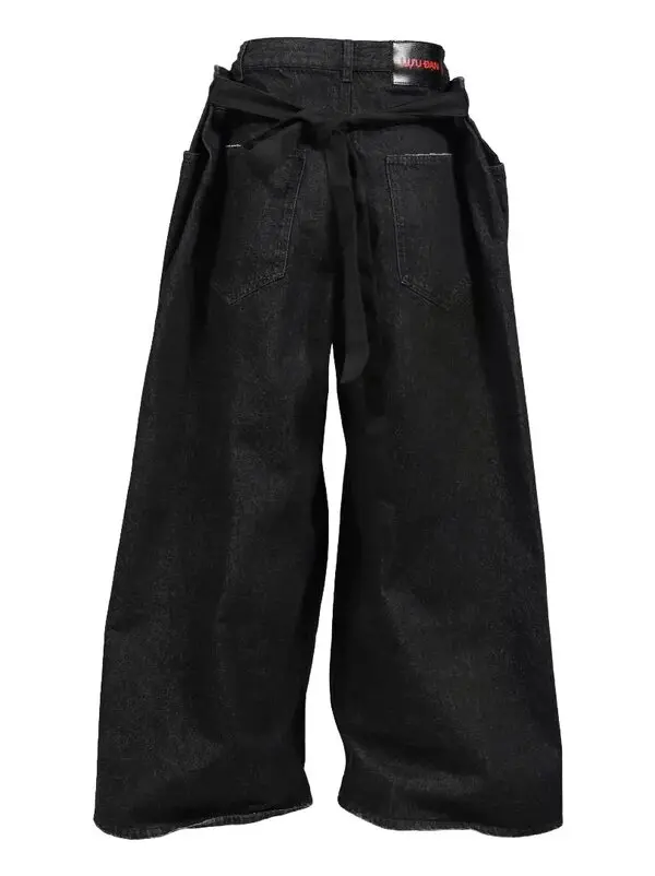 LỰU ĐẠN Tie Maxi Jeans - Black