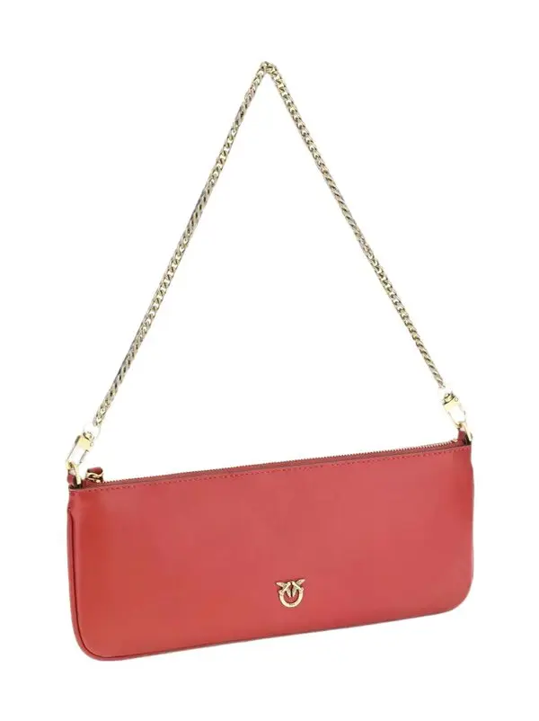 Pinko Horizontal Flat Leather Shoulder Bag - Red
