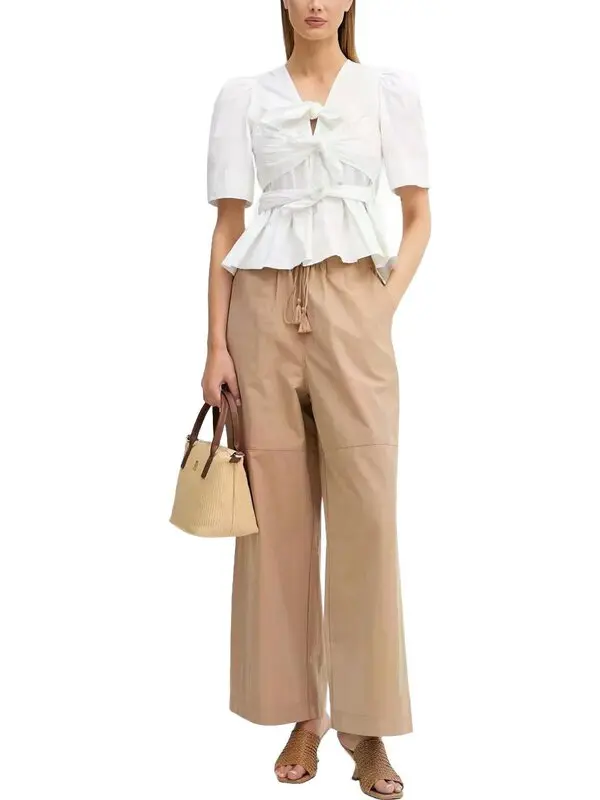 Sisley Tassel-drawstring Palazzo Pants - Neutrals