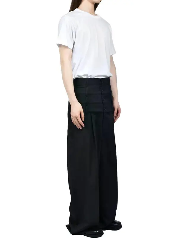 3.PARADIS Four-waist Wide-leg Trousers - Black