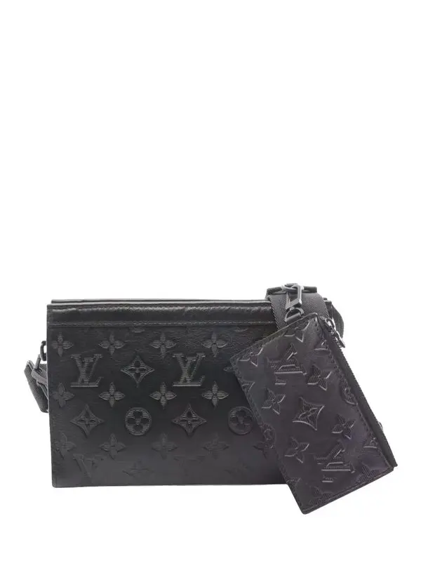 LOUIS VUITTON Monogram Shadow Gaston Wearable Wallet Crossbody Bag - Black