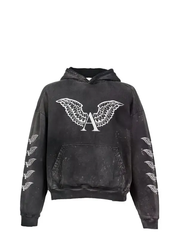ALEXANDER DIGENOVA Graphic-print Box-silhouette Hoodie - Black