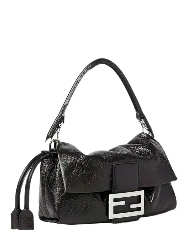 Fendi Baguette® Soft Small Crackled-leather Mini Bag - Black