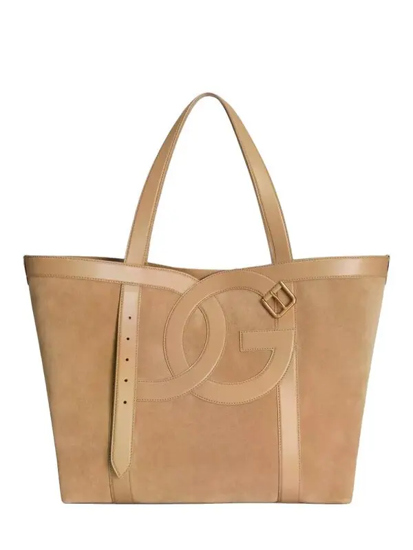 Dolce & Gabbana 3.5 Shopping Bag In Split Calfskin - Neutrals