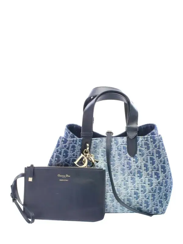 Dior Oblique Denim Toujours Tote Bag - Blue