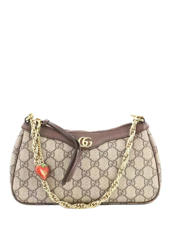 Gucci Ophidia Charm Shoulder Bag Gg Coated Canvas - Brown