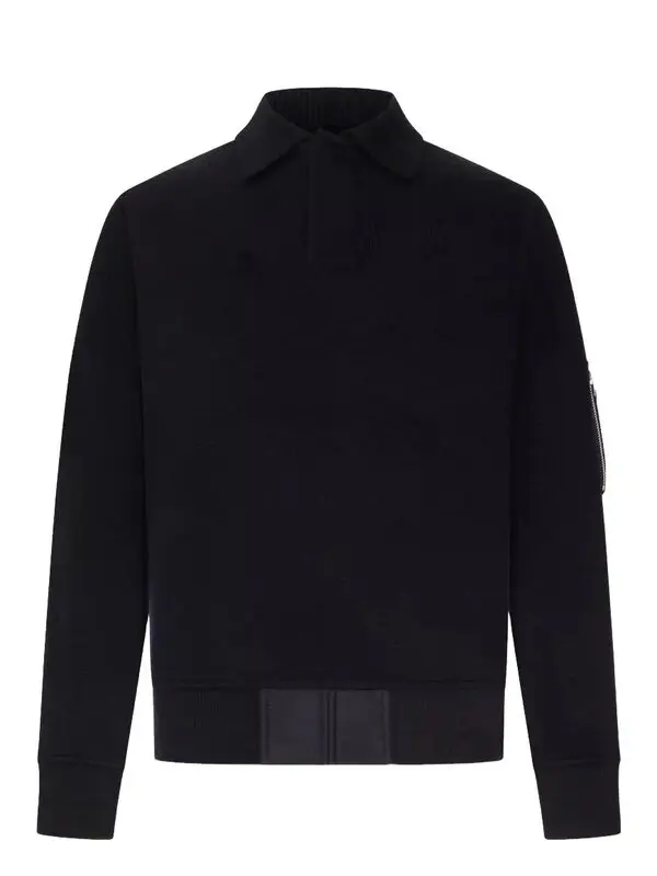 Sacai Zip-pocket Wool Sweater - Black