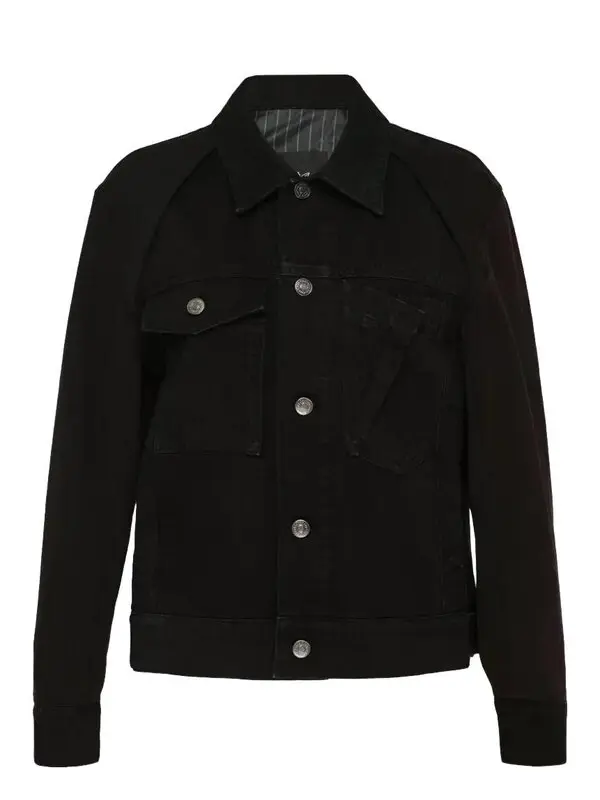 ORDINARY COUTURE CODE Paneled Denim Jacket - Black