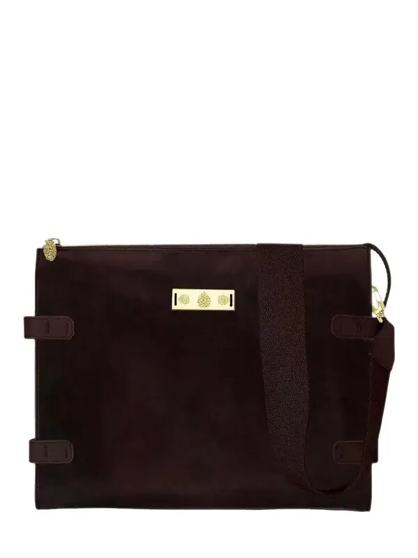 Tyler Ellis Dean Messenger Suede Crossbody Bag - Brown