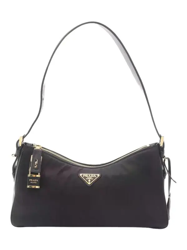 Prada Tessuto Vitello Shoulder Bag - Black