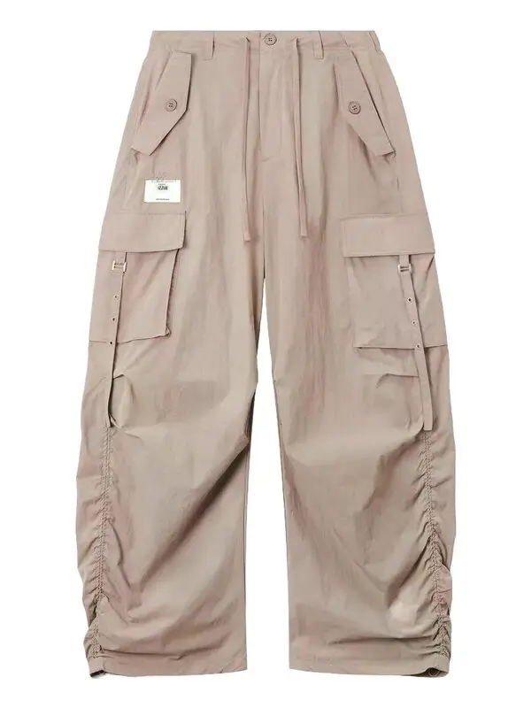 Izzue Ruched Cargo Trousers - Neutrals