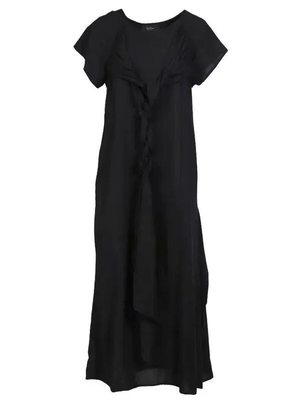 LIMI FEU Wrinkled Twisted Midi Dress - Black