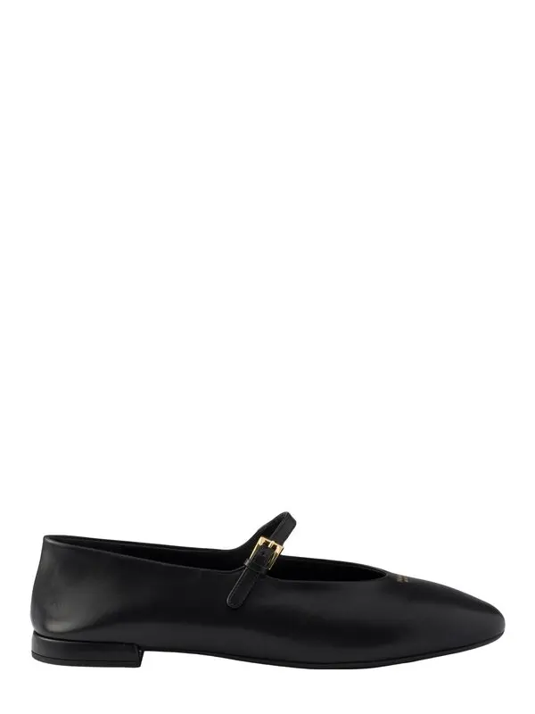 Prada Calfskin Mary Jane Flats - Black