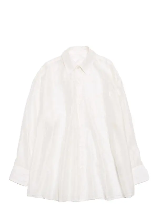 MUTE BY JL Sol Semi-sheer Tencel Overshirt - White