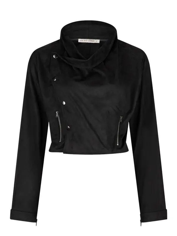 LOVE AND NOSTALGIA Shrunken Funnel Neck Jacket - Black