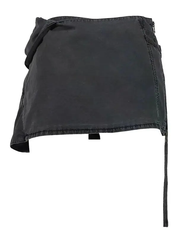 HYEIN SEO Knotted Asymmetric Mini Skirt - Black