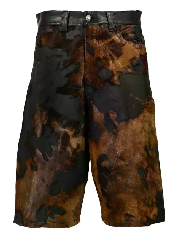 EARTHLING COLLECTIVE Predator Pony-hair Leather Shorts - Brown