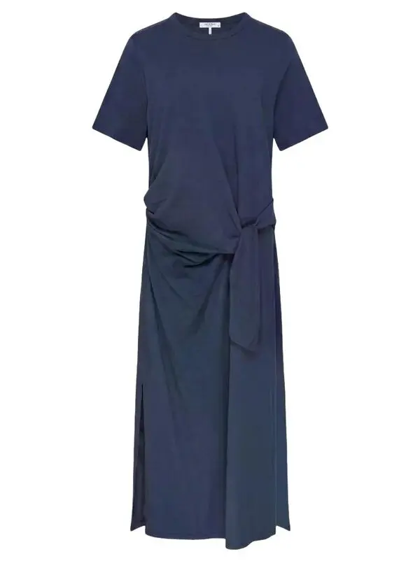 Rag & Bone Knot-detail Side-slit Midi Dress - Blue